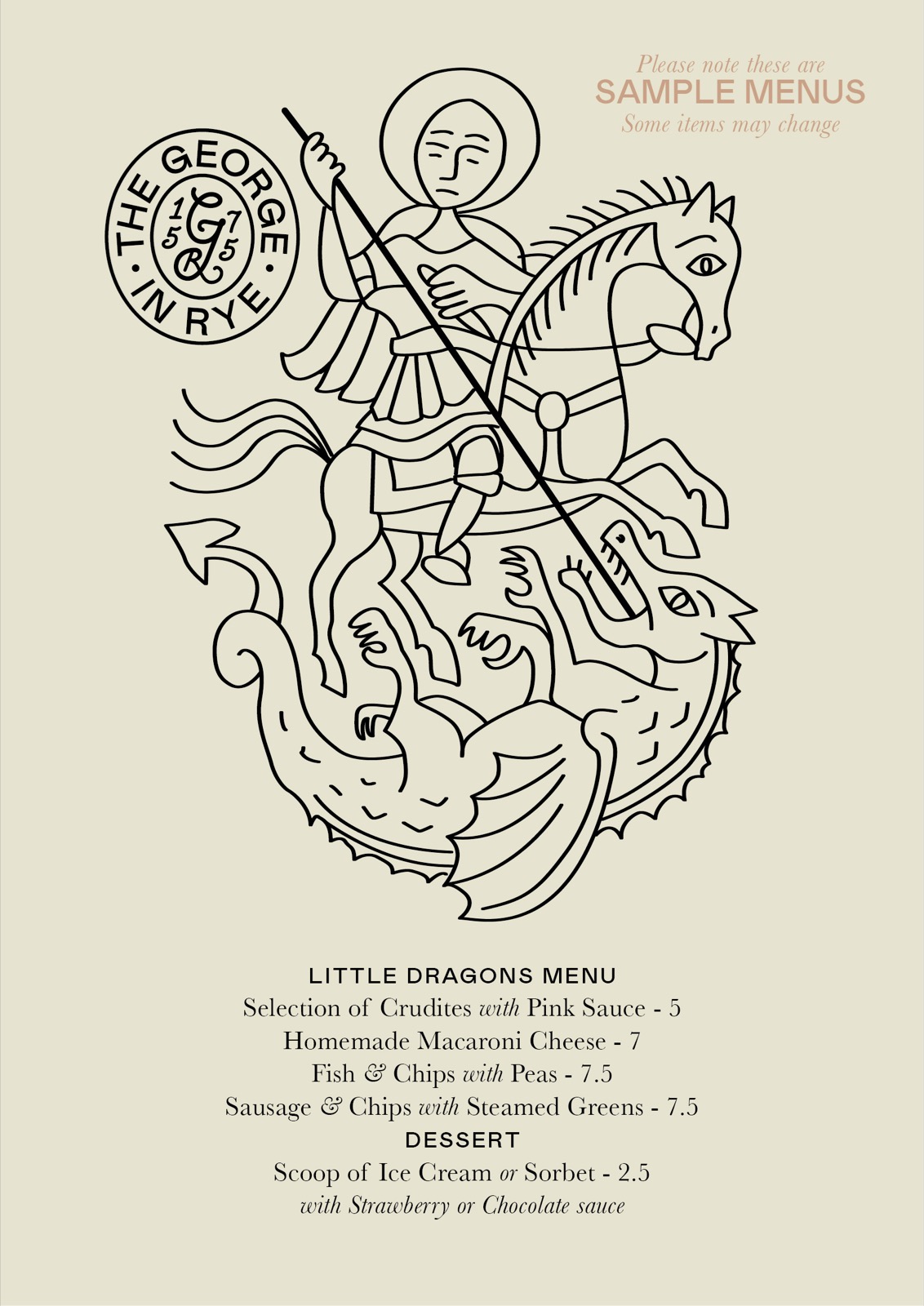 Grill menu | The George Hotel In Rye